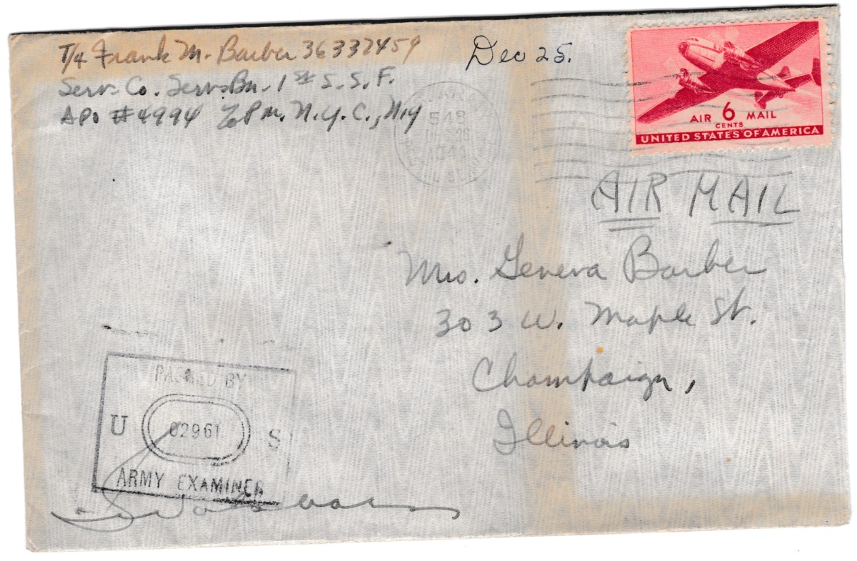 Monday, December 25, 1944 – Letters From Snook